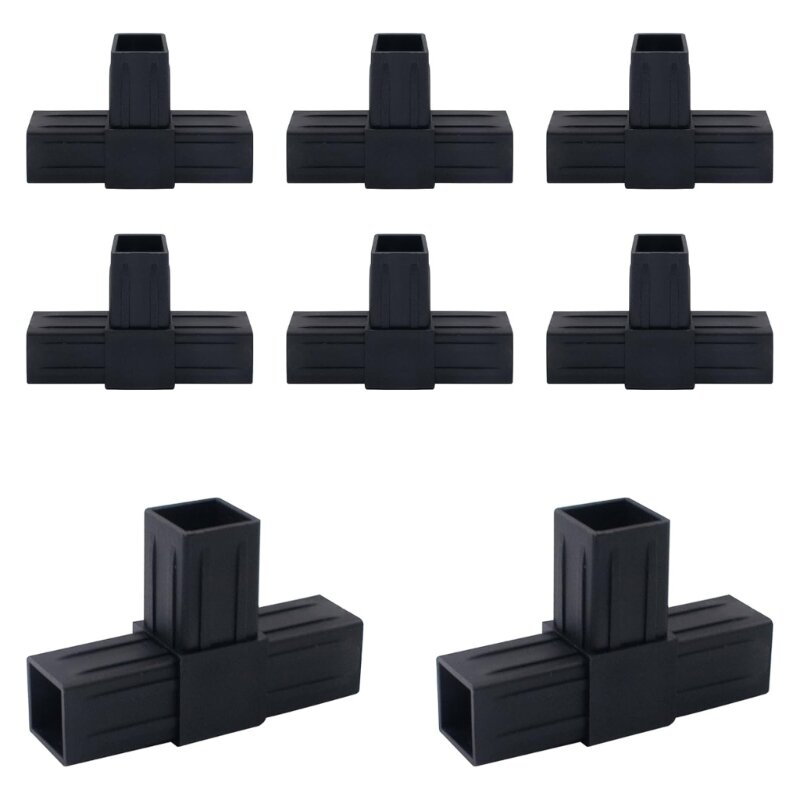 Упаковка из 8 Пластиковых Квадратных Трубчатых Соединителей Для труб диаметром 1 дюйм и 25 мм Простая Сборка Без Инструментов Для Полочных Каркасов DIY Проектов