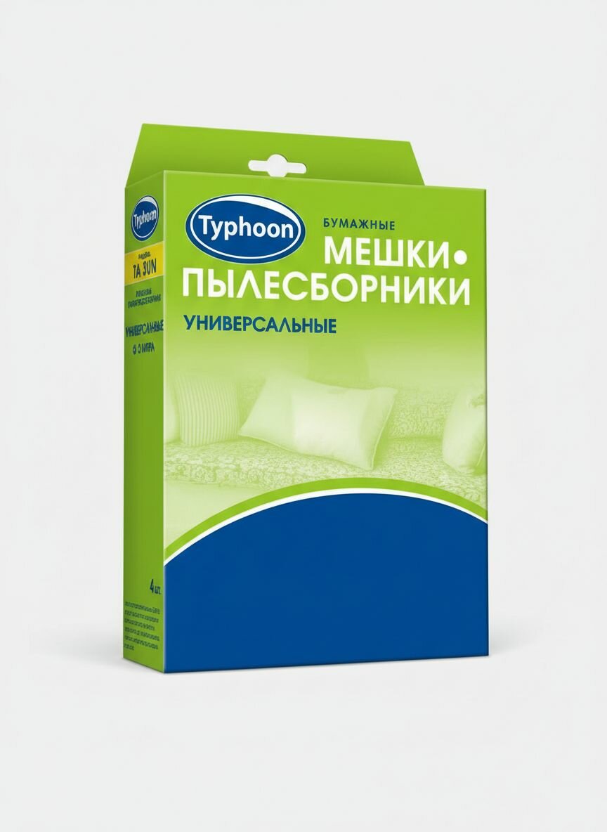 Бумажные мешки-пылесборники универсальные для пылесосов 4 шт Тайфун
