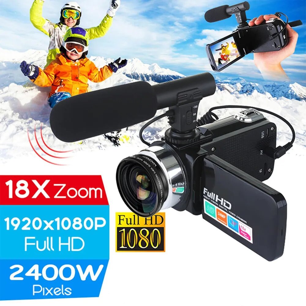 Объектив для видеокамеры DVC Digital Video Camera черный 24MP 18x Digital — фото 1