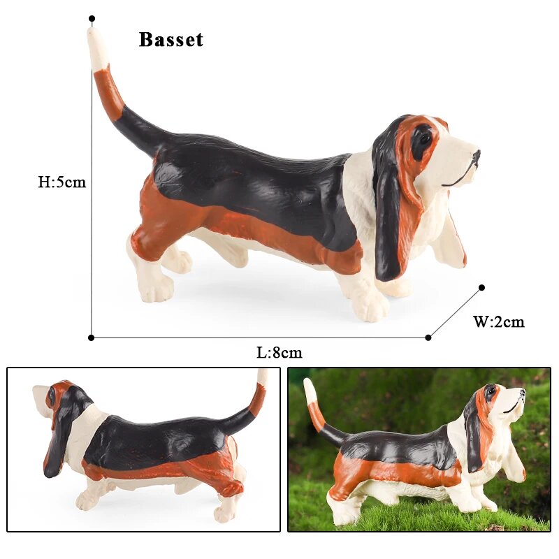 Фигурка собаки Бассет, Dog Model 9, цветной