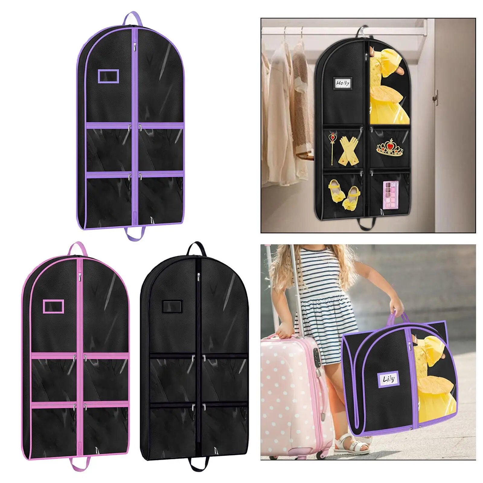 Чехол для платьев танцевальных, Purple Black