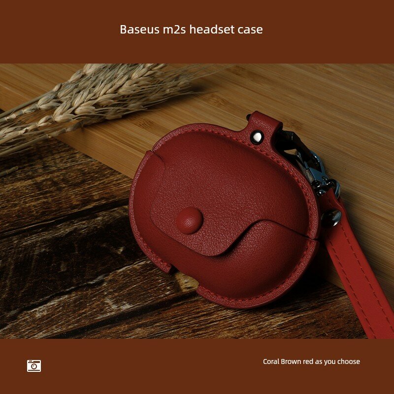 Подходит для кожаного чехла Baseus M3s, защитного чехла с полным покрытием для наушников BASEUS M2s Pro Bluetooth,