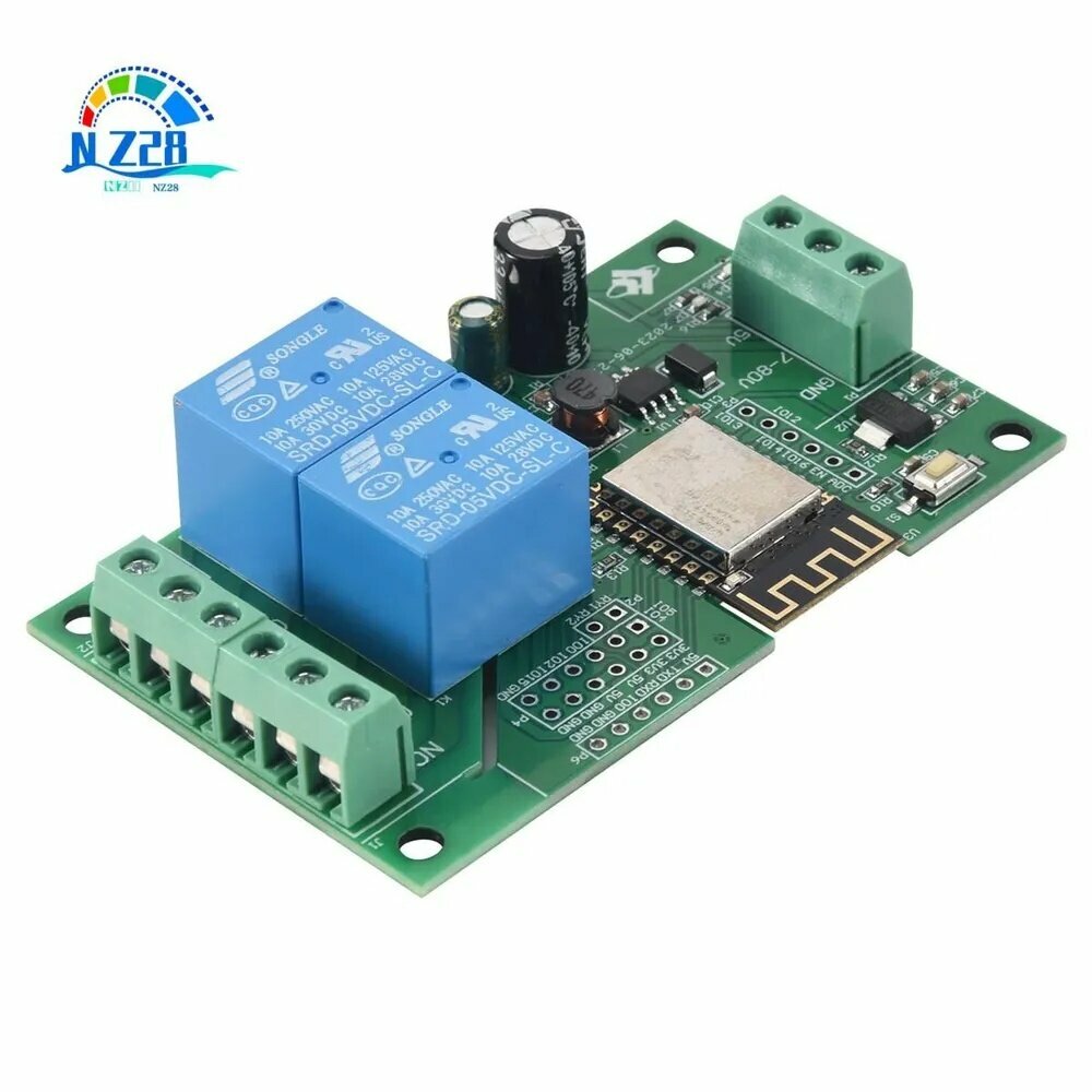 (P X) Esp8266 Esp-12F Wi-Fi релейный модуль 2-канальный 5V/8-80V сетевой переключатель совместим с Ide Smart Remote Control