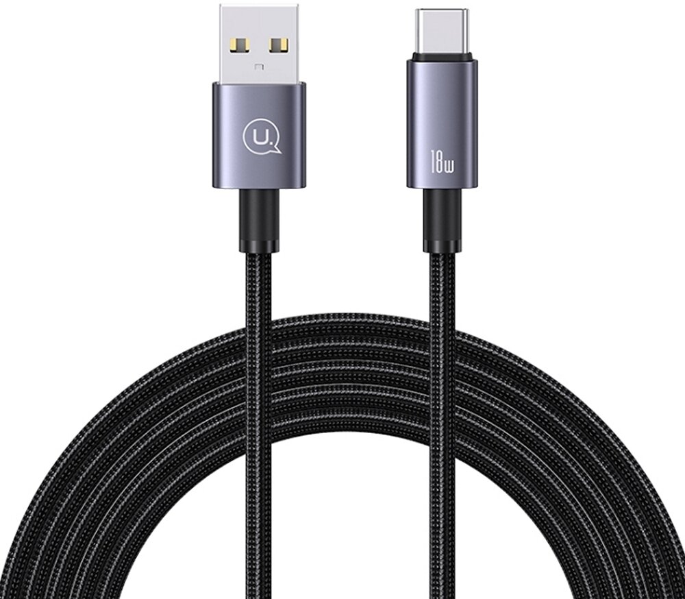Кабель Usams US-SJ663 Type-C 3A Aluminum Alloy Fast Charging & Data Cable-Sufeng Series 1.2m Tarnish (SJ663USB01)