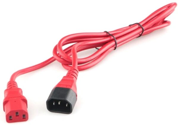 PC-189-VDE-R-1.8M / Кабель питания Cablexpert IEC C13 - IEC C14 (0.75 мм², 1.8 м, красный)