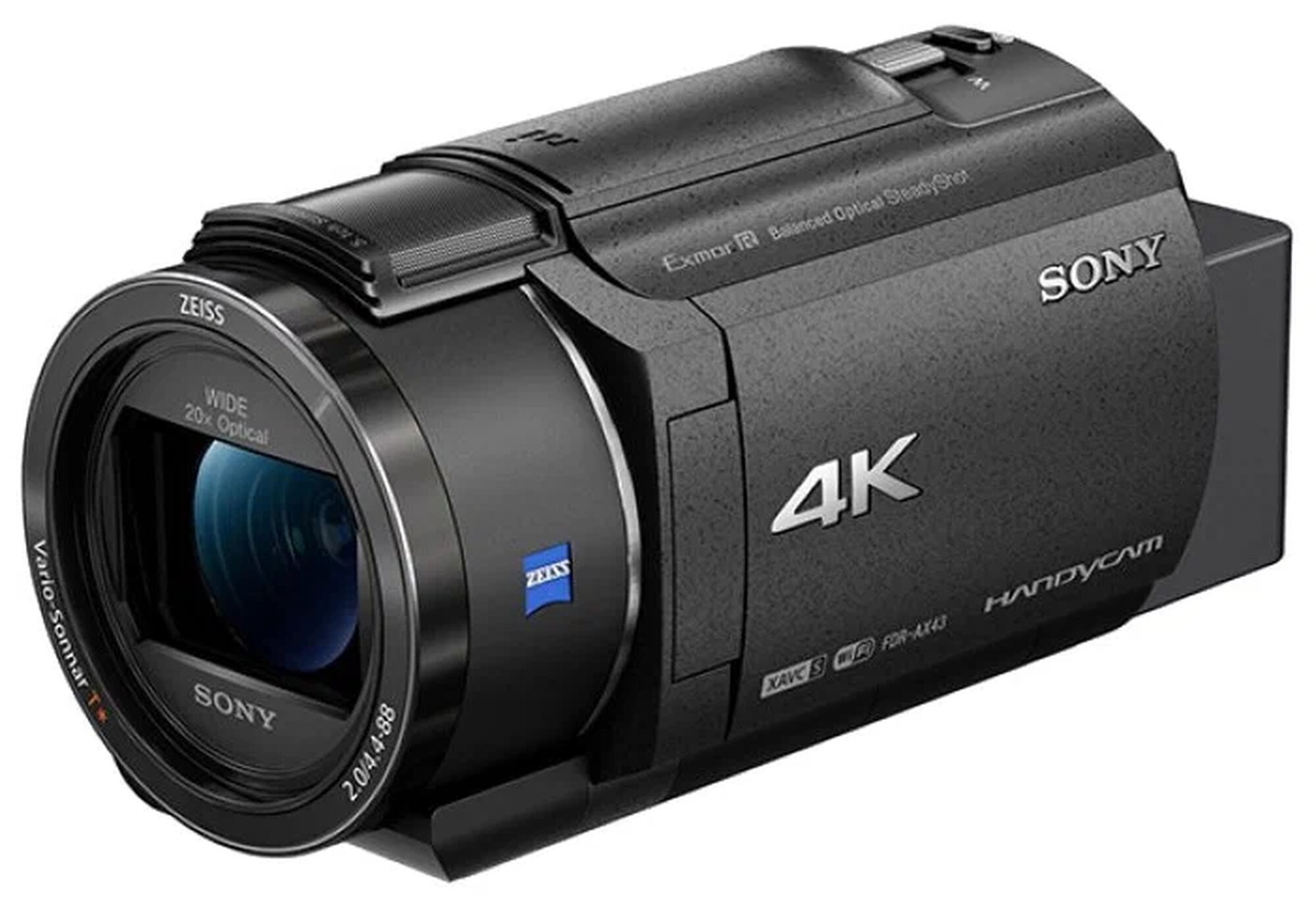 Видеокамера Sony FDR-AX43, 4K, с оптическим стабилизатором, сенсорная, NFC