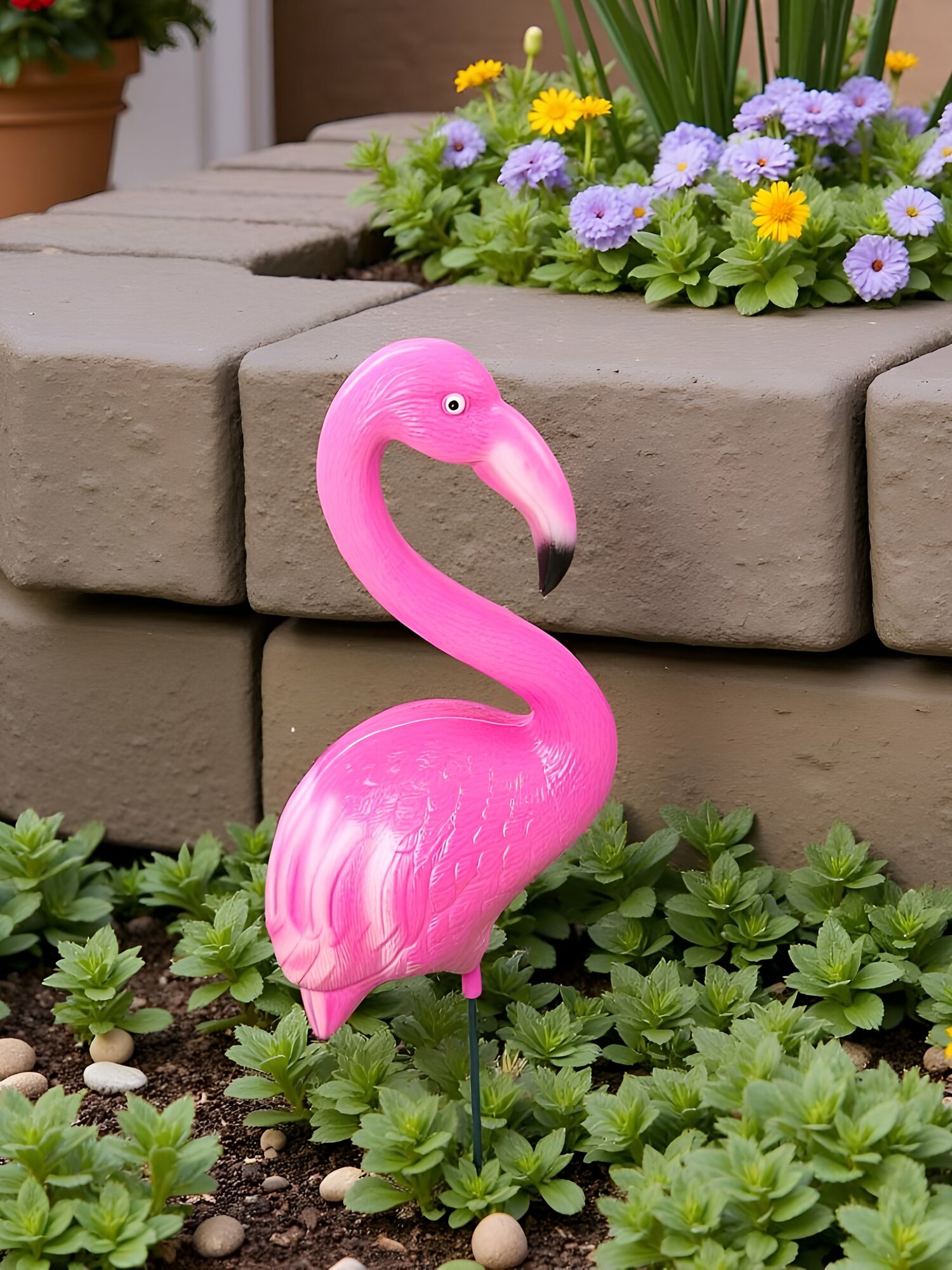 Садовый декор штекер Фламинго Y4-4014 18х27 см украшение для сада