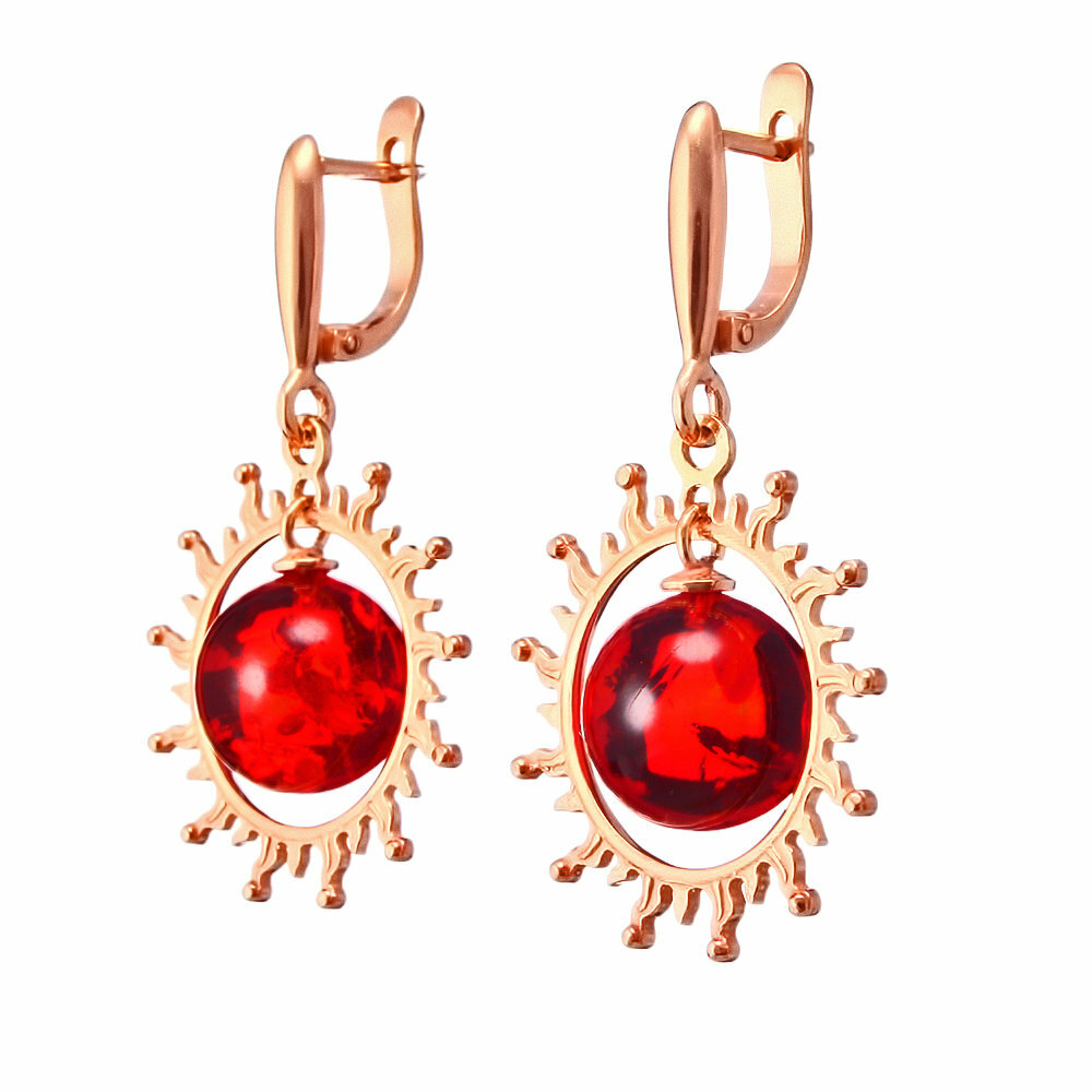 Серьги Amberprofi, серебро, 925 проба, янтарь