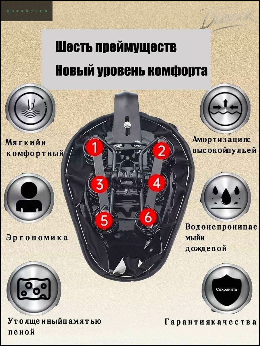 Усиленное сиденье для электровелосипеда со спинкой