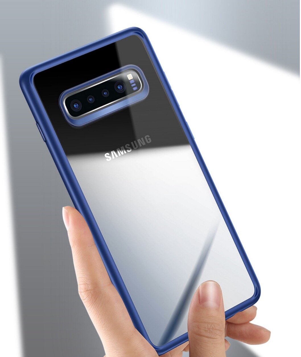 Чехол-бампер MyPads для Samsung Galaxy S10 SM-G973F противоударный усиленный ударопрочный синий