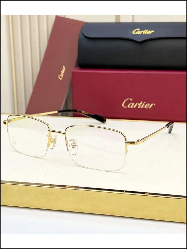 Оправы для очков Cartier CT0255O новые титановые полуободковые деловые для зрения