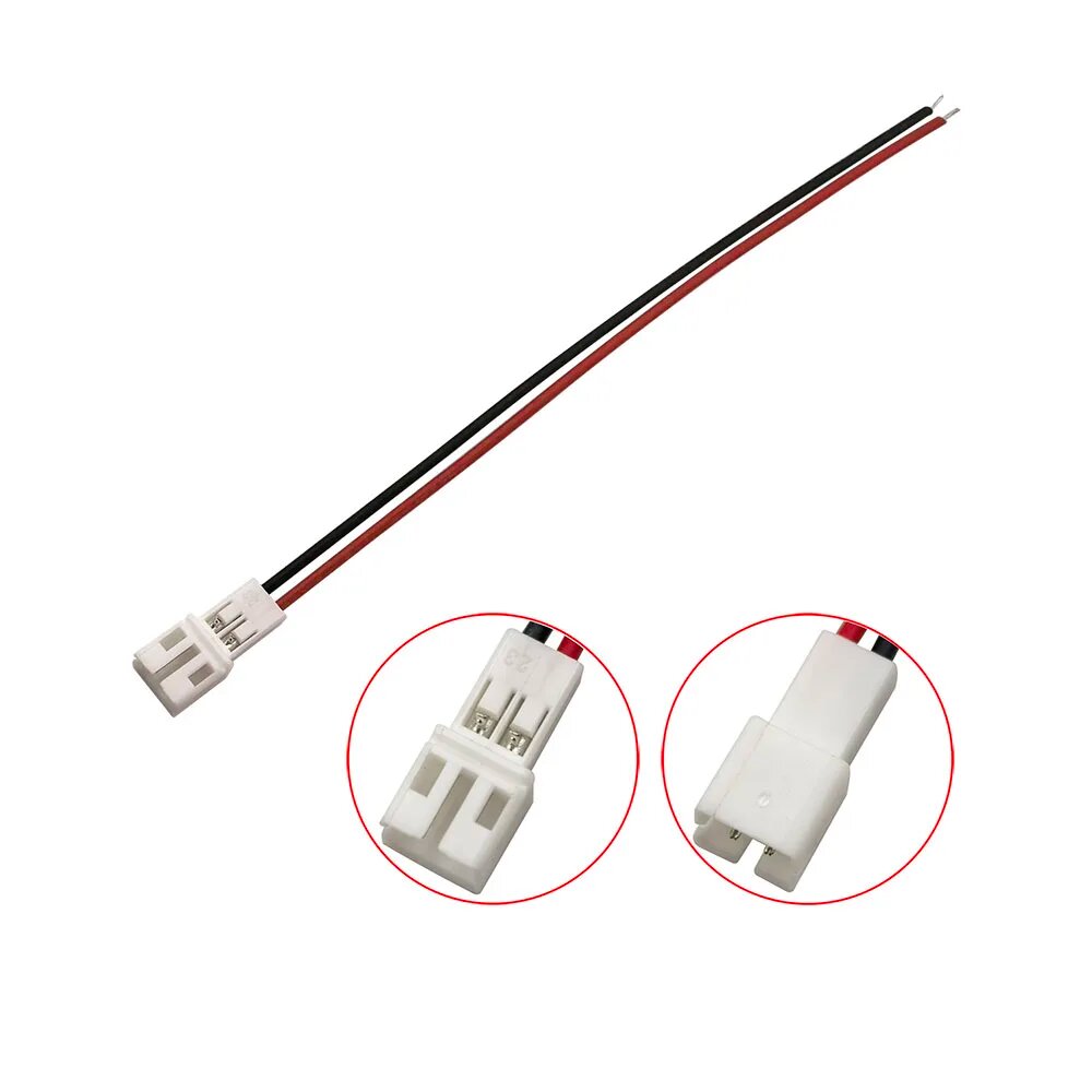 Разъем JST PH 2.0 мм 2-контактный 20 см, 26AWG, 20шт, 2P-K