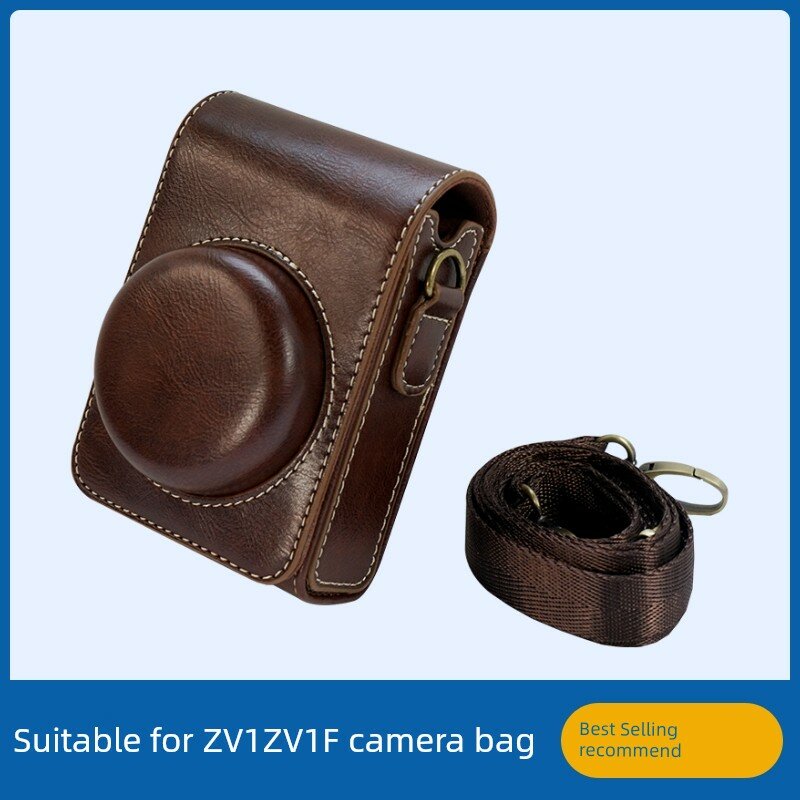 Премиум защитный вертикальный кроссбоди-чехол для камеры Sony ZV1/ZV1F/ZV1M2 — Кофейный