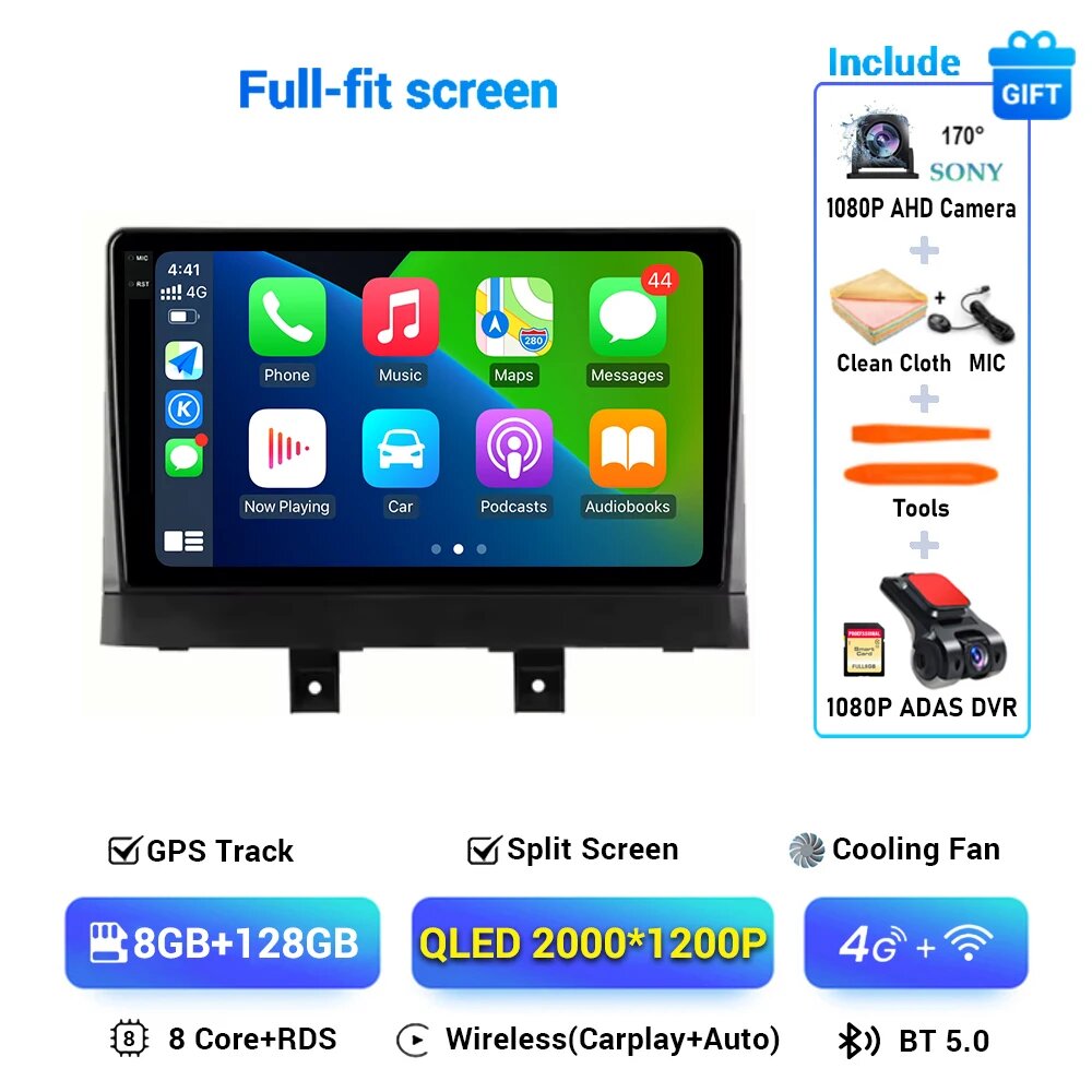 Android автомагнитола QLED 2000*1200 8G-128G Carplay