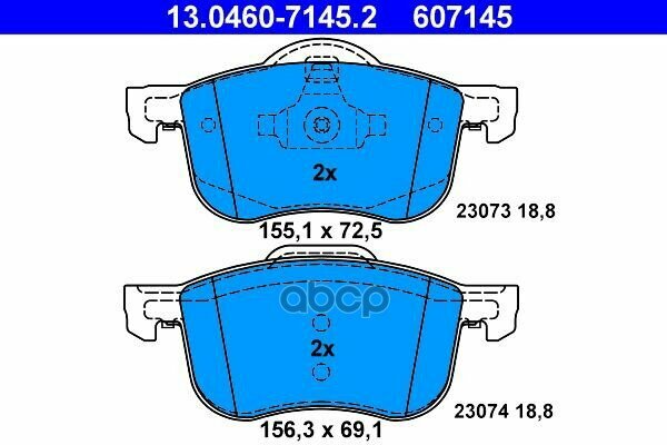 Колодки ПЕР VOL S60/S80/V70 00- шт. Ate арт. 13.0460-7145.2