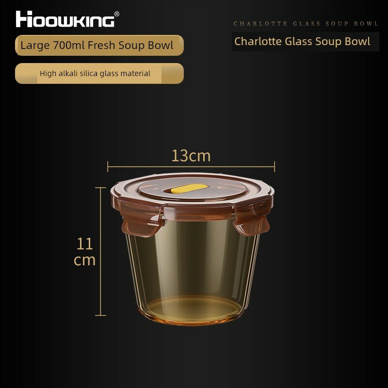 Большой 700мл однокомпонентный стеклянный контейнер для супа в морозилке, хранение еды