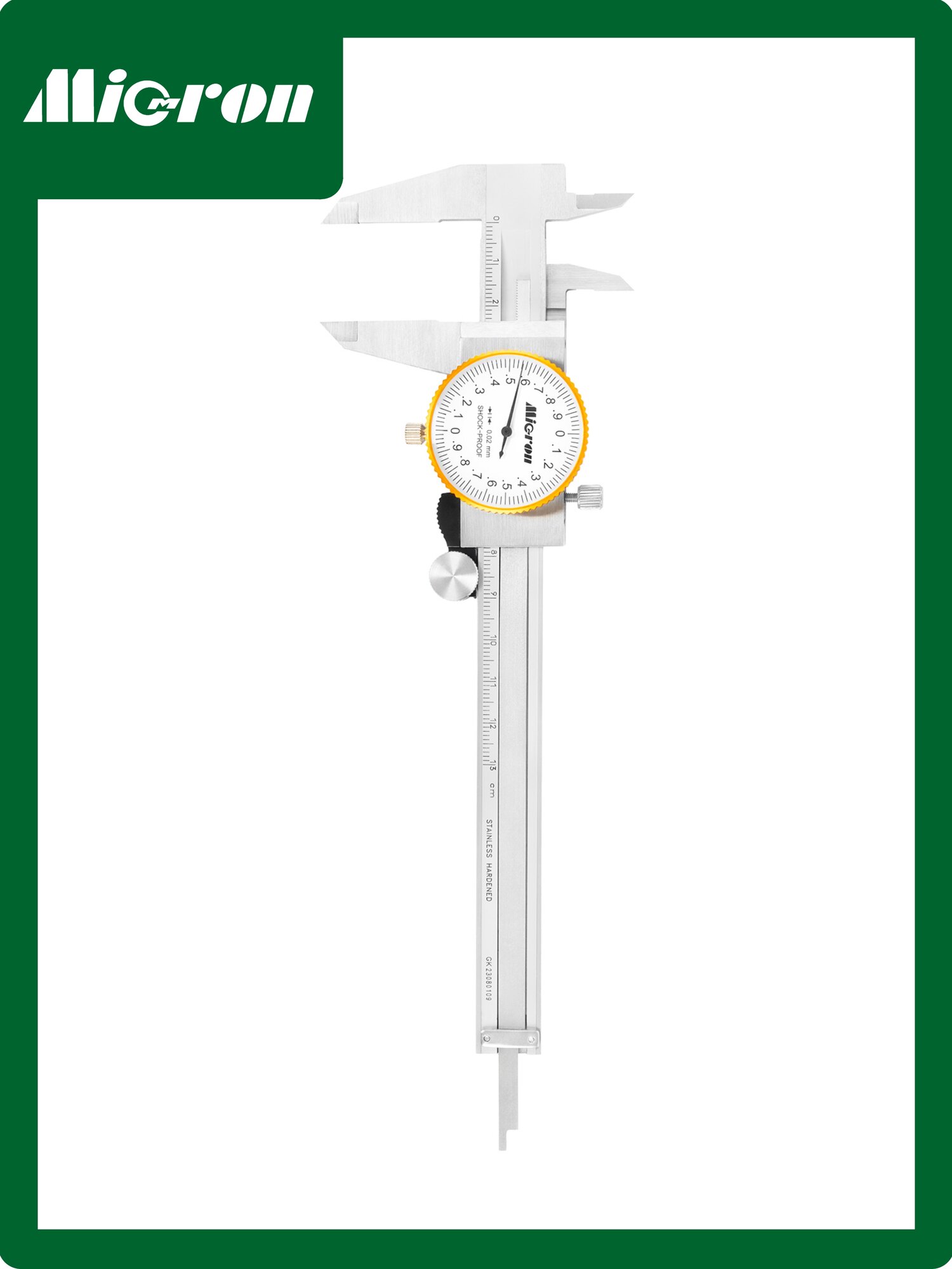 Штангенциркуль Micron ШЦК-1-125 0,02 с отсчетом по круговой шкале, губки 40 мм (грси № 91149-24)
