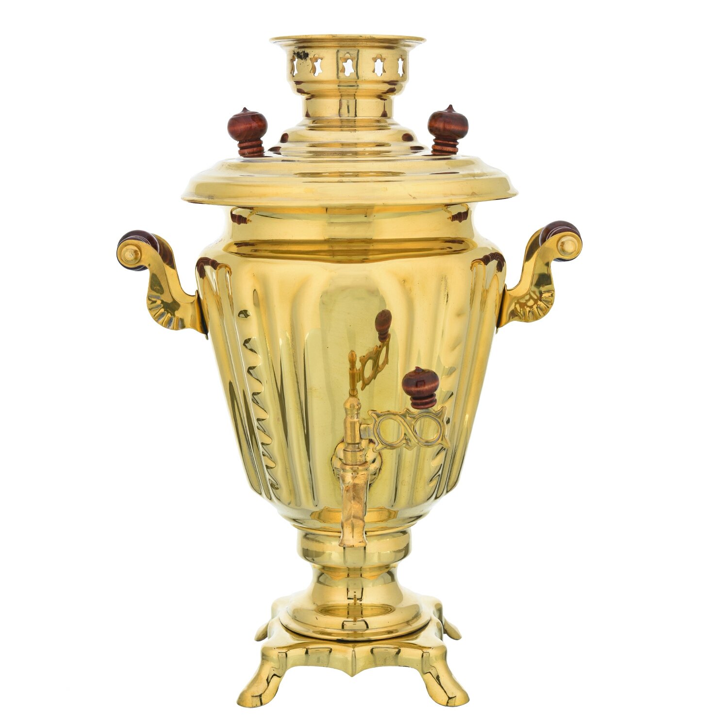 204703/3л-рюмка Самовар электрический, латунный, зол