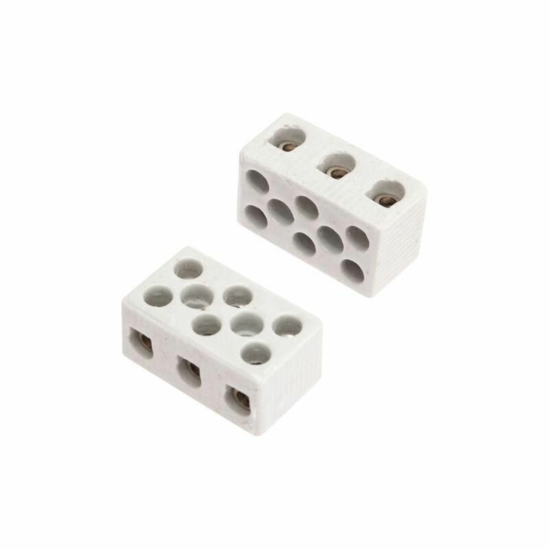 Клемма керамическая винтовая 10кв. мм 3 пары контактов с крепежным отверстием (уп.84шт) Rexant 07-6226