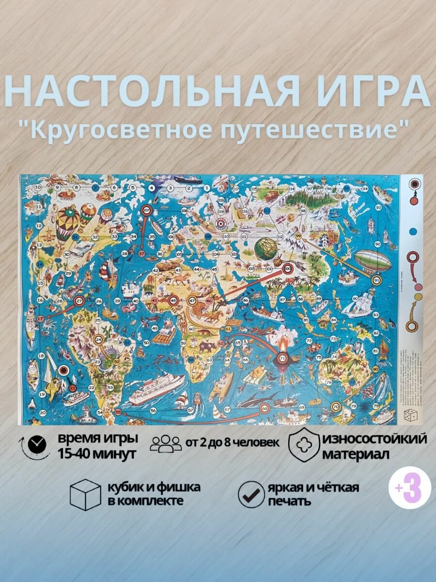 Настольная игра ходилка Кругосветное путешествие без тубуса