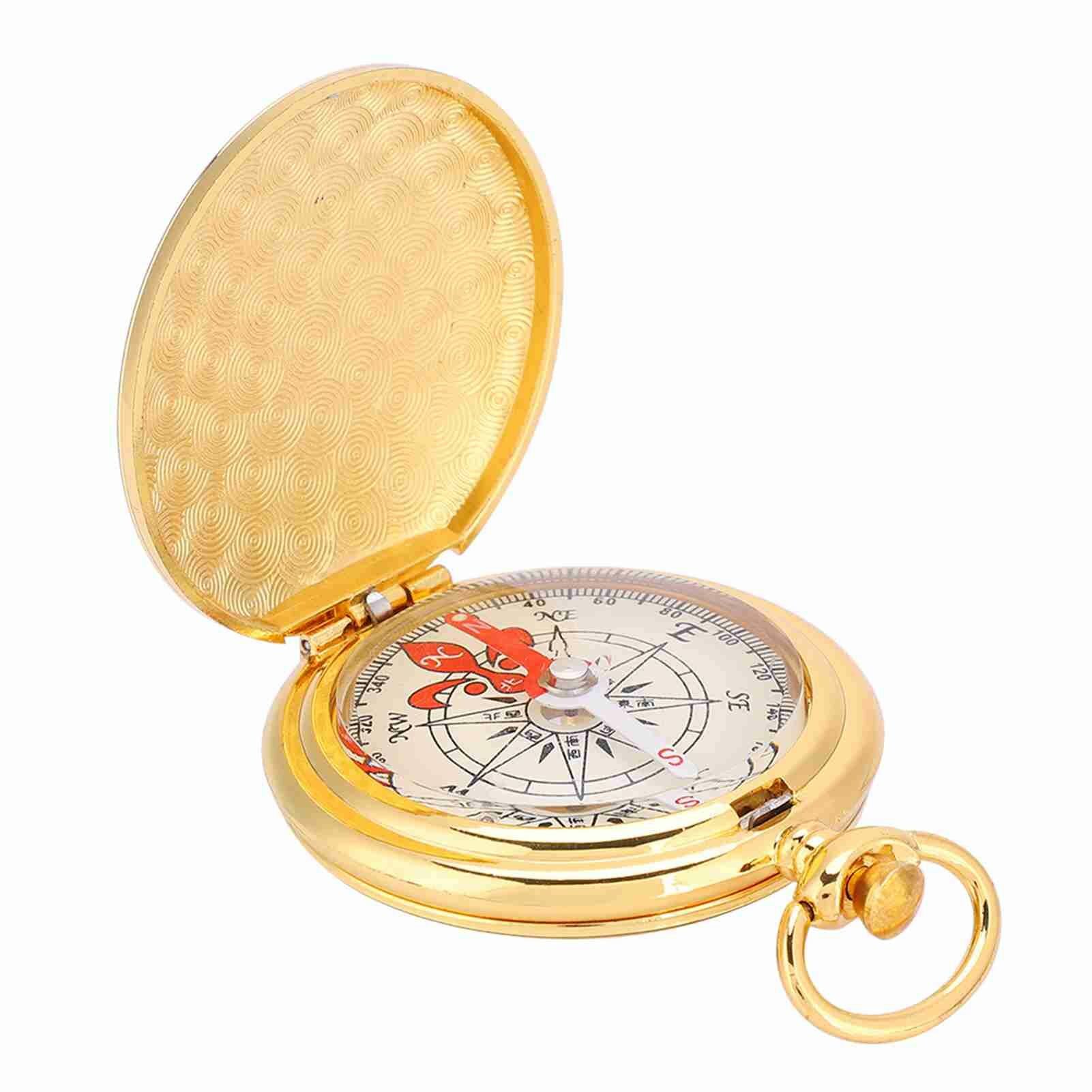 Портативный складной латунный компас в виде кольца-брелока, карманных часов, для кемпинга, походов и навигации на открытом воздухе