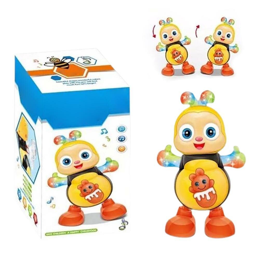Игрушка-компаньон для детей - Пчела танцует, светится, обучение через игру, 11 см