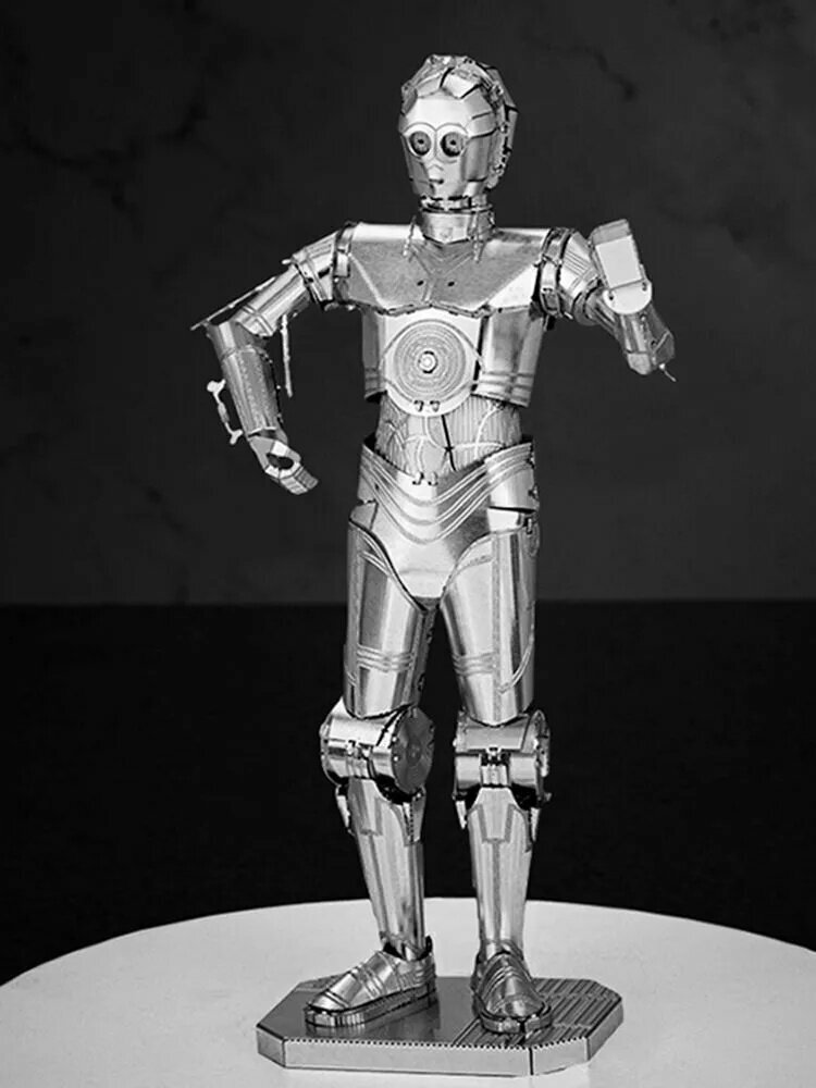 3D стереоскопическая головоломка из нержавеющей стали DIY творческая модель c 3po