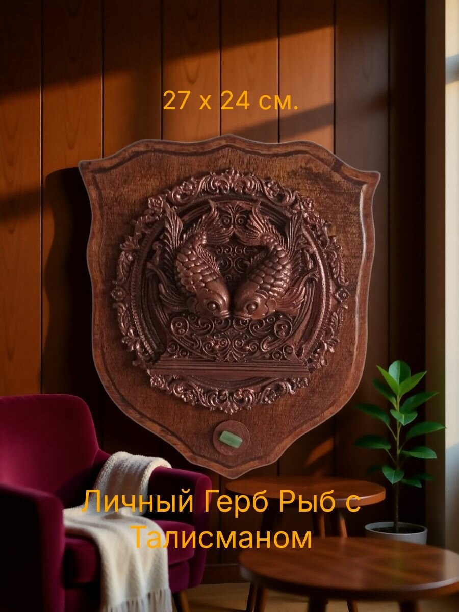 Панно Личный Герб Рыб с Талисманом