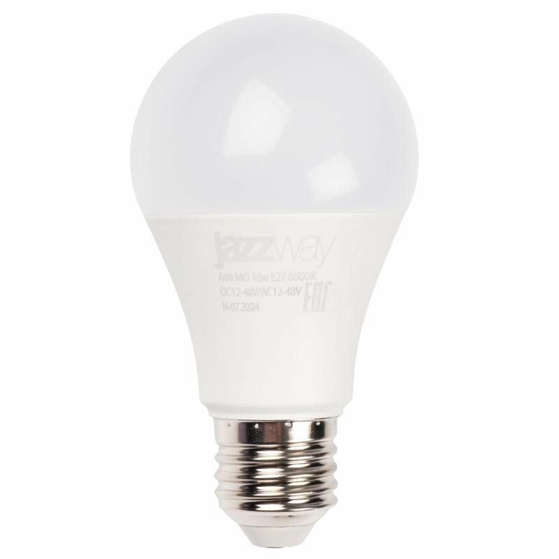 Лампа светодиодная низковольтная PLED-A60 MO 10Вт 6500К холод. бел. E27 12-48В AC/DC Pro JazzWay 5050532