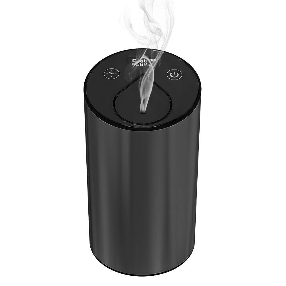 Беспроводной диффузор эфирных масел для автомобиля USB ароматический воплонитель сверх тихий безводный Type-C и батарейный с регулируемым режимом тумана функцией таймера для автомобиля дома офиса спальни 125*68мм 389.5г материал PP+алюминиевый сплав