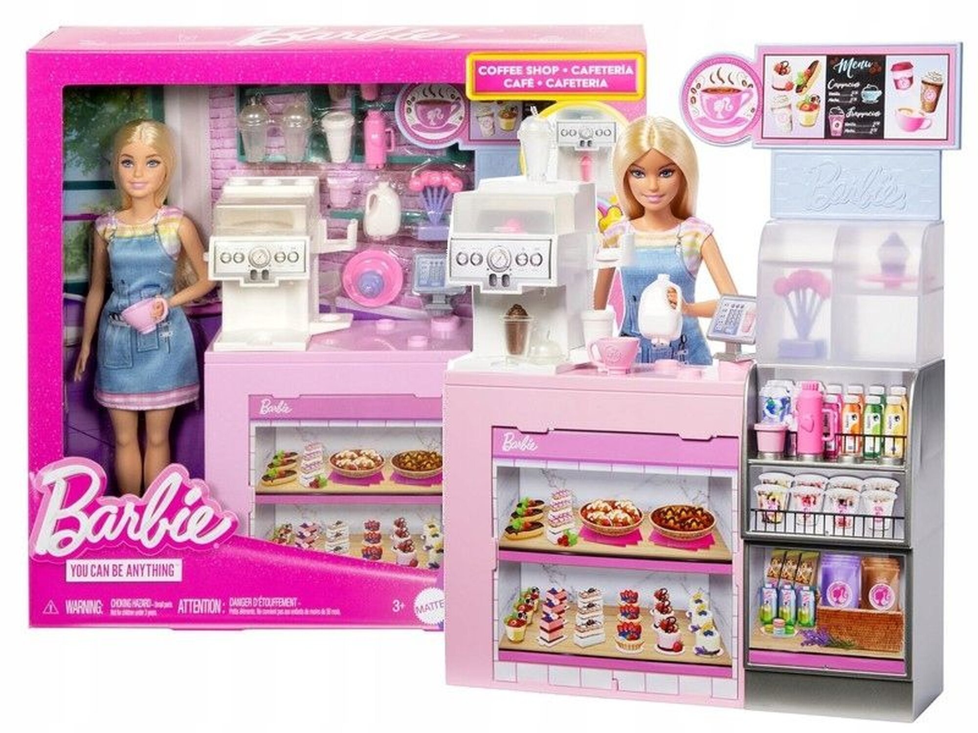 Кукла Mattel Barbie Карьера - Набор Кофейня с куклой и аксессуарами - Барби HXN94