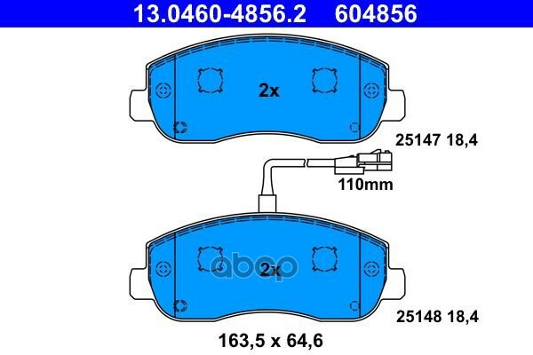 Колодки тормозные дисковые передн, OPEL: MOVANO B c бортовой платформой 2.3 CDTI FWD/2.3 CDTI RWD 10- Ate арт. 13.0460-4856.2