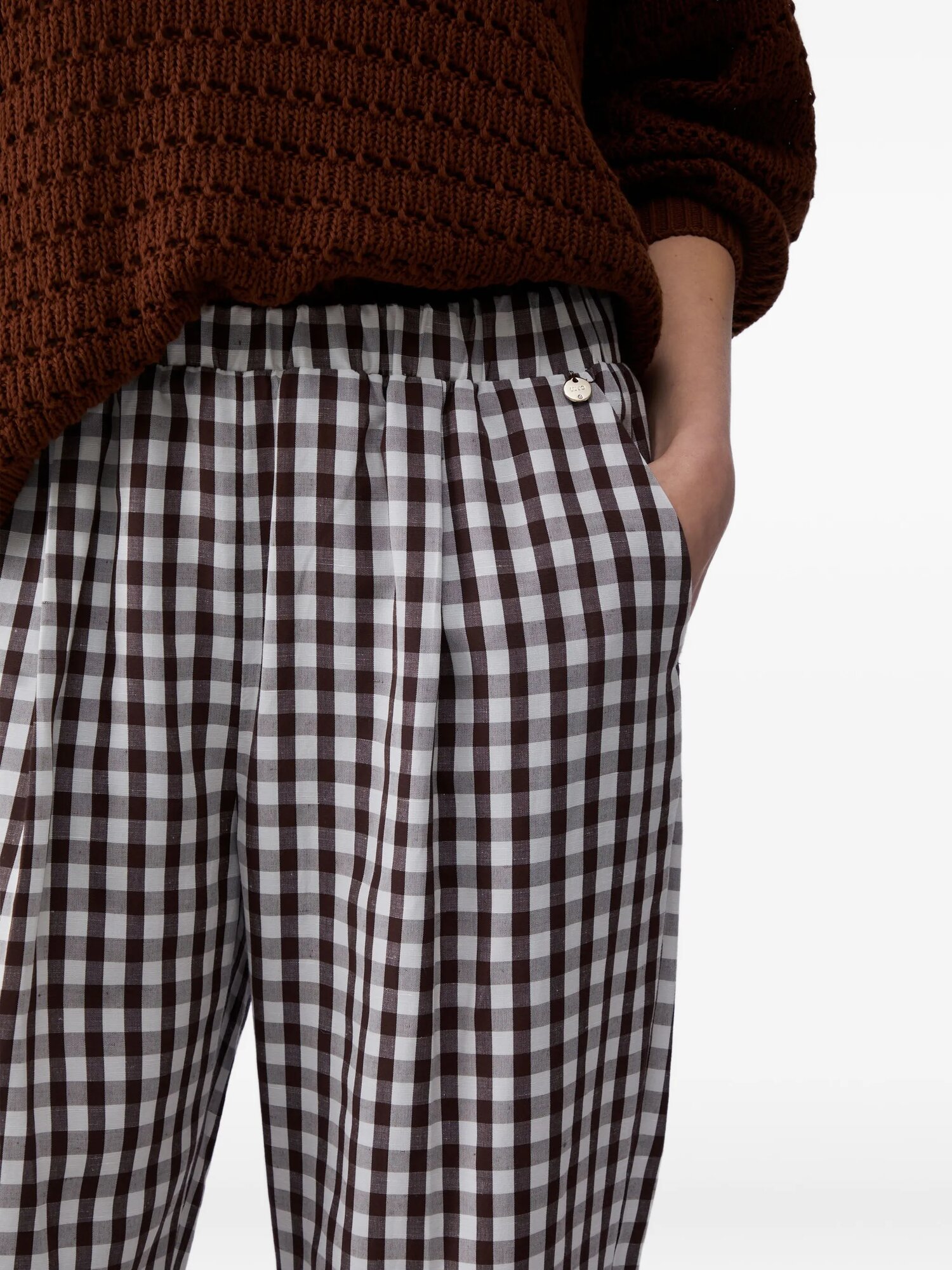 Брюки LIU JO Elastic trousers, размер 44, brown — фото 1