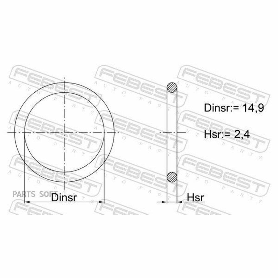 Кольцо уплотнительное VAG, TOYOTA 14.9x2.4 \ FEBEST 04400-004 FEBEST 04400004 | цена за 1 шт