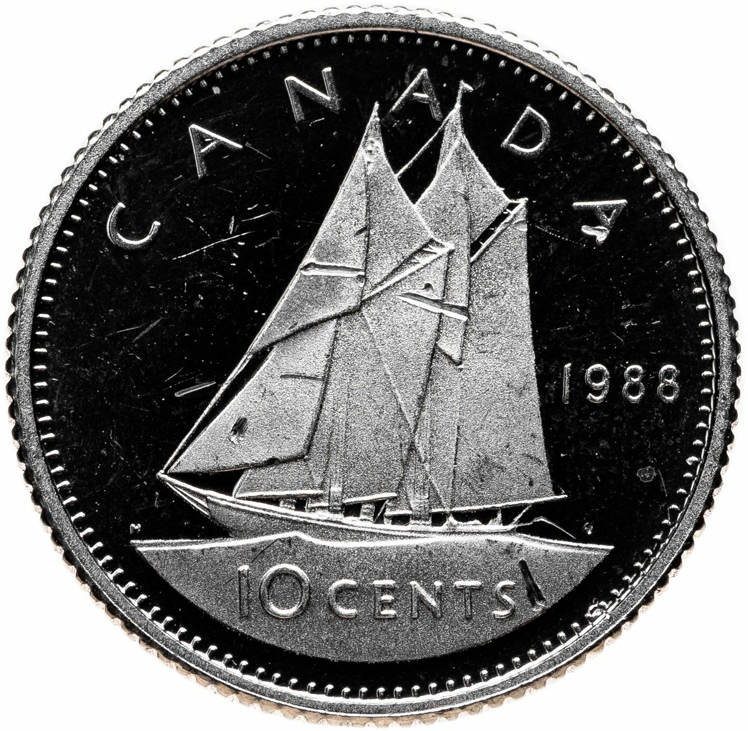 Канада 10 центов cents 1988, Никель, в сохранности Proof