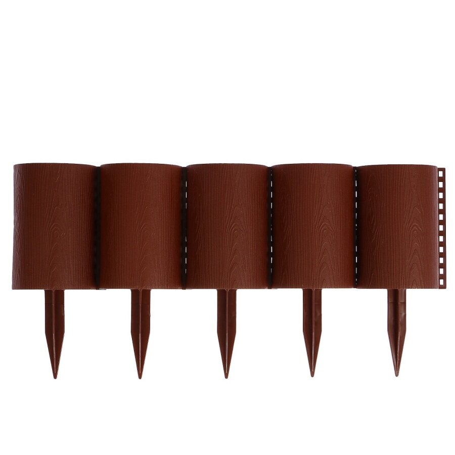 Забор декоративный "Бревнышко", 10 секций, 24 см x 1 м, цвет шоколадный