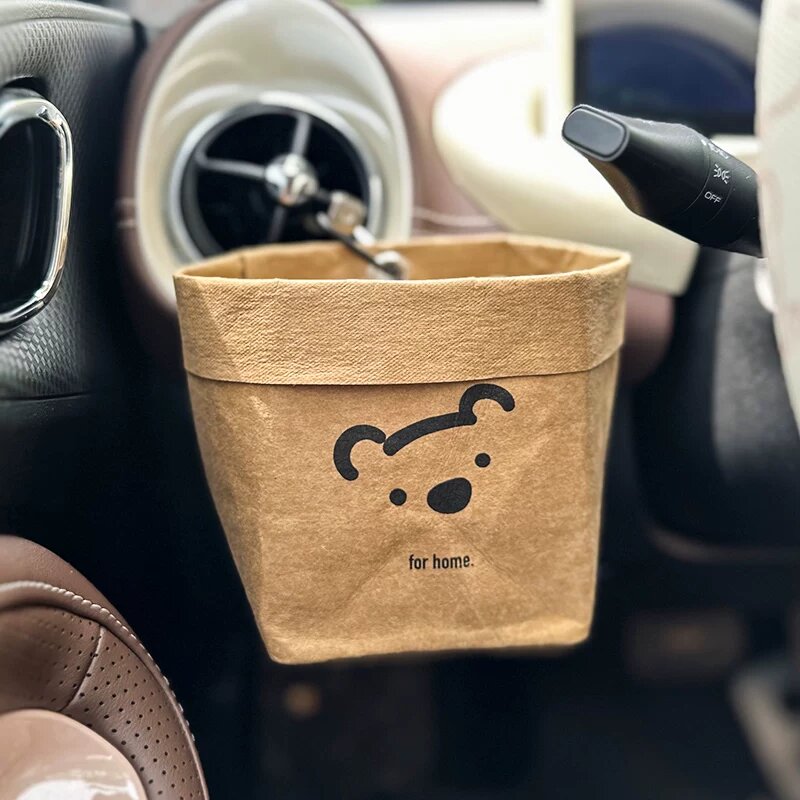 Little Bear Винтажная крафтовая бумага автомобильный висячий органайзер-пouch с креплением к вентиляции и спинке