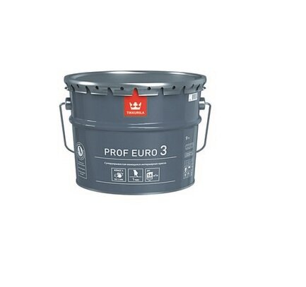 Краска Tikkurila Prof Euro-3, объем 9 л, интерьерная 700009632