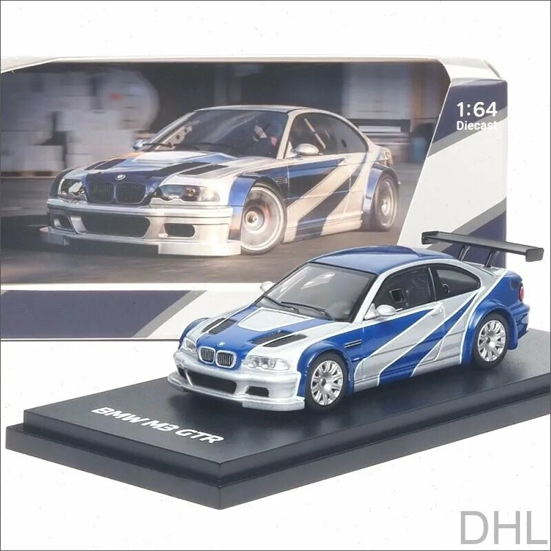 Миниатюрная модель автомобиля из литого металла БМВ M3 GTR E46 модель автомобиля Игрушки 1:64 BMW M3 GTR E46