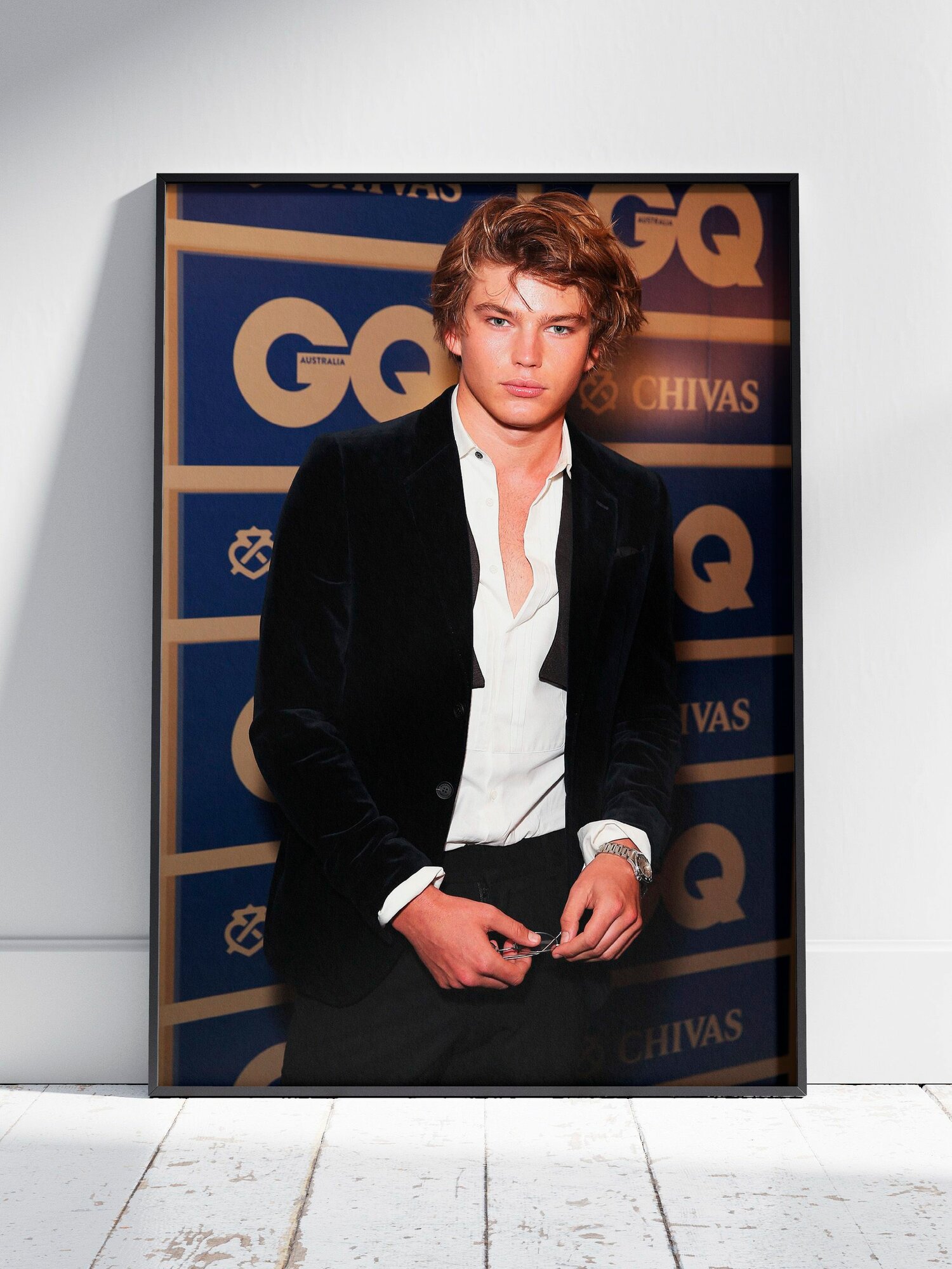 Плакат на стену для интерьера Джордан Барретт (Jordan Barrett 24) - Постер по модели, бренду и моде формата A4 (21x30 см)