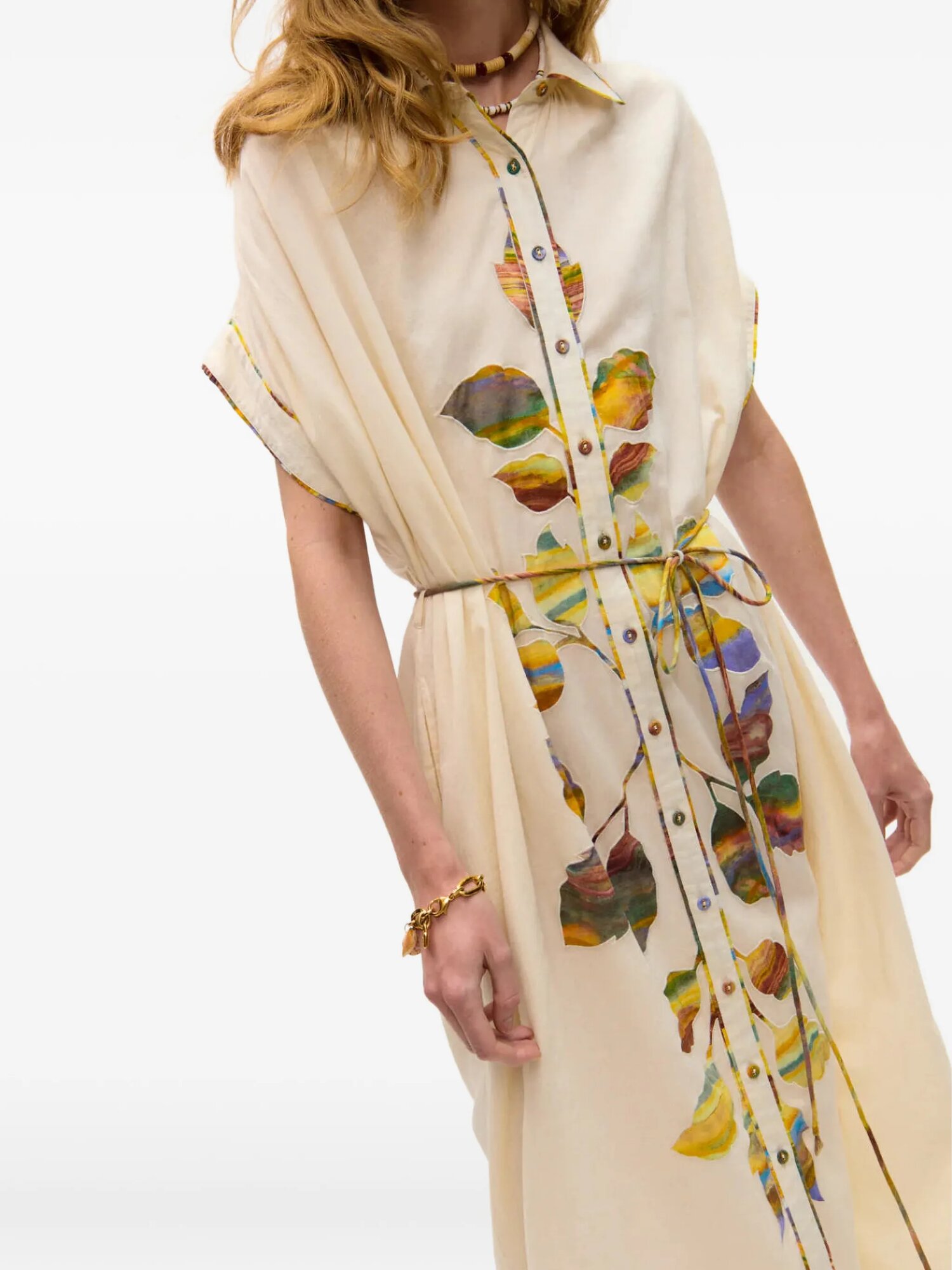 Платье Carolina K Button-up midi dress, размер 2XS-XS, разноцветный — фото 1