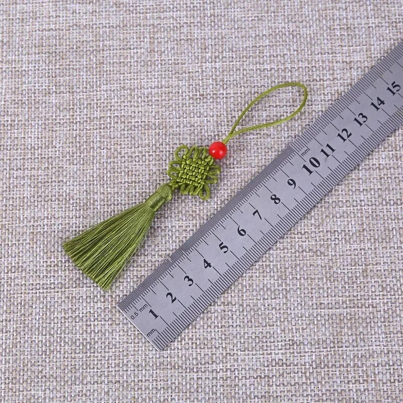 Кисточки с китайским узлом, 10 шт, army green, 5 см