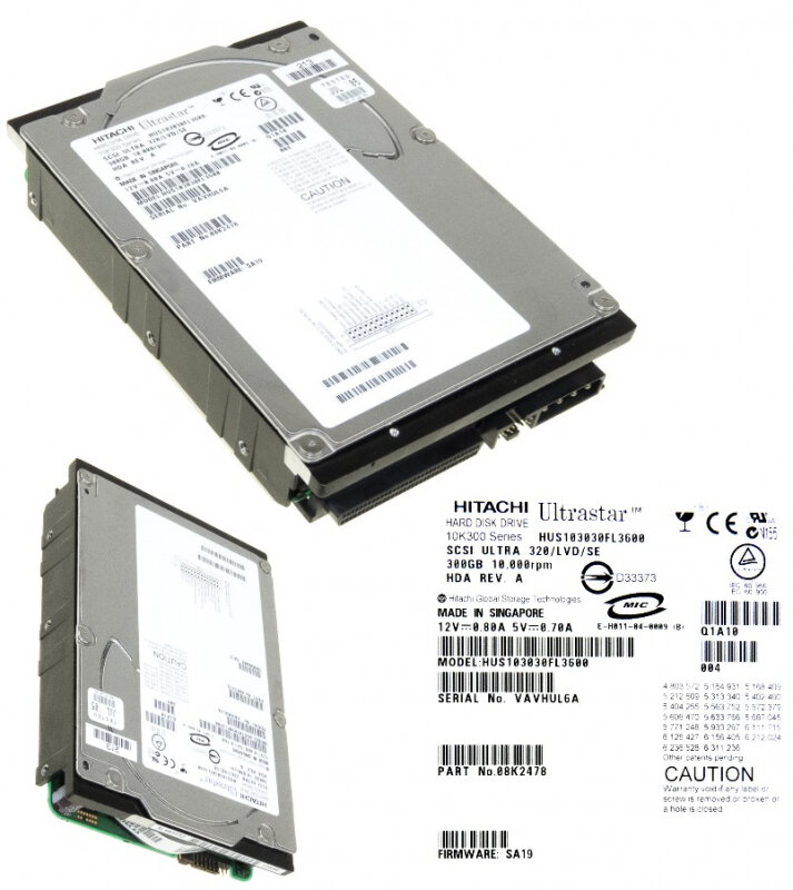 Жесткий диск Hitachi 08K2478 300Gb U320SCSI 3.5" HDD
