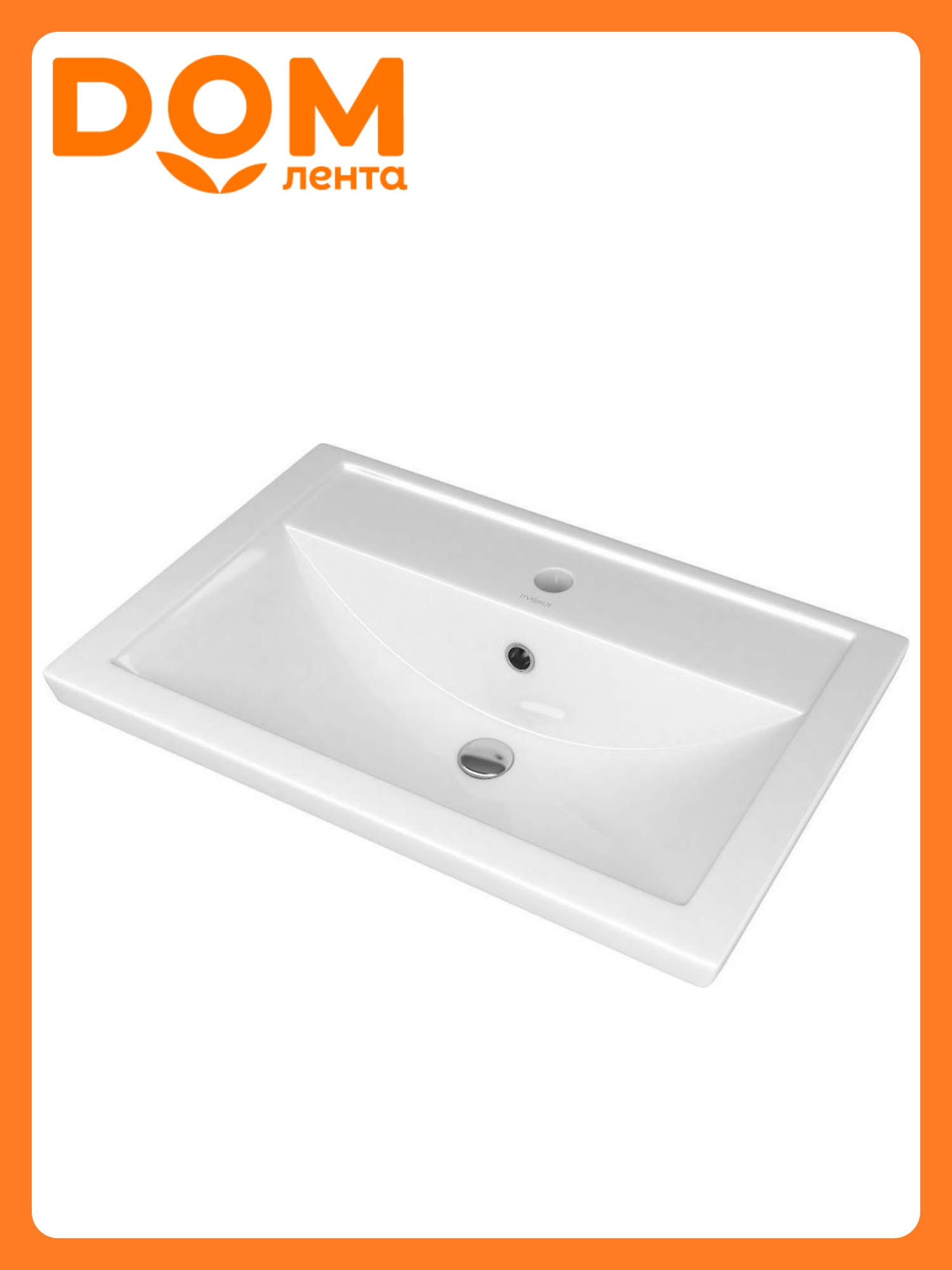 Раковина Kirovit "Фостер" 19399, керамическая, накладная, 60см