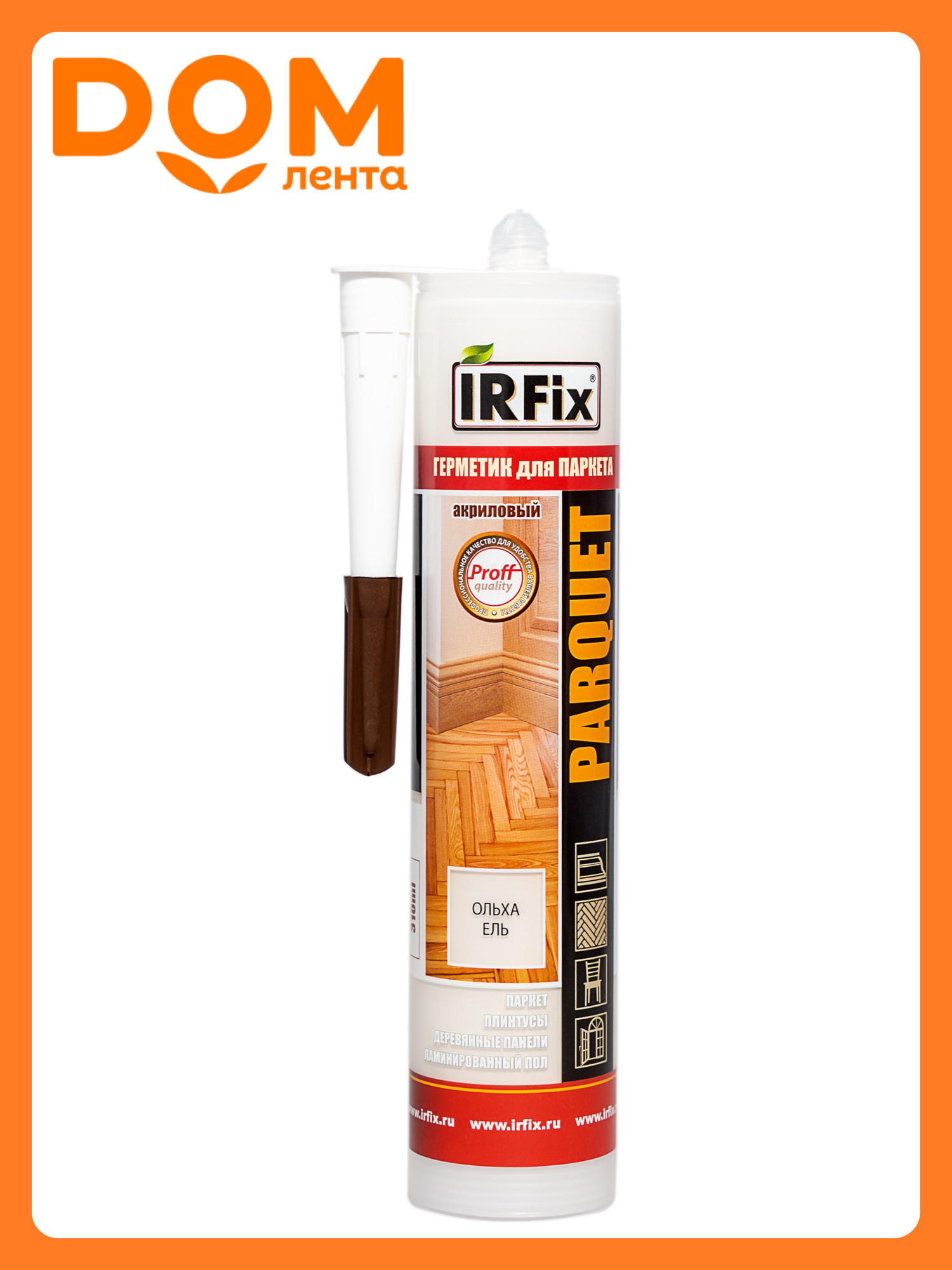 Акриловый герметик IRFIX PARQUET, для паркета и ламината, влагостойкий, 310мл