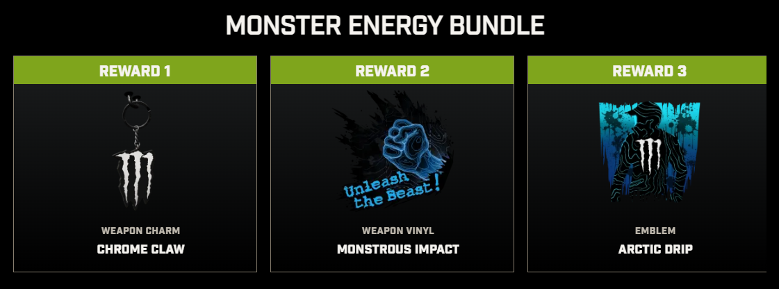 Call of Duty: Modern Warfare III - Monster Energy Charm + Emblem + Calling Карта Набор DLC PC/XBOX One/Series X|S Ключ