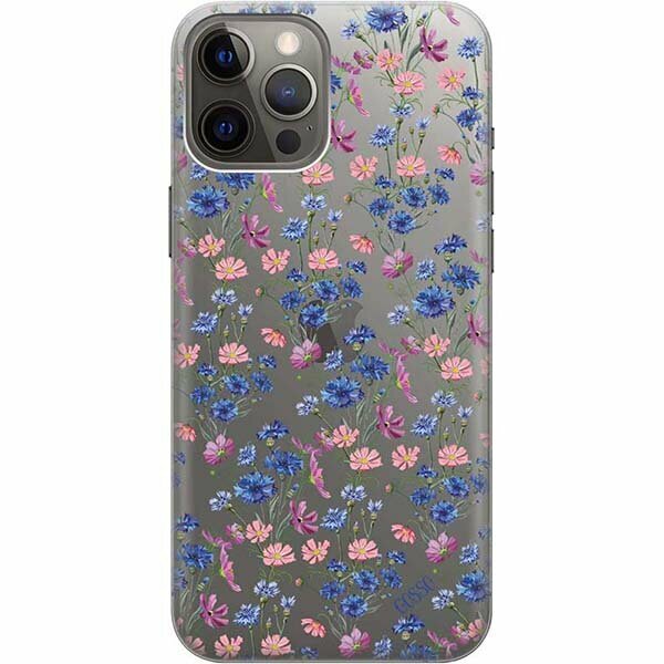 Силиконовый чехол на Apple iPhone 12 Pro Max / Эпл Айфон 12 Про Макс с рисунком "Lovely Cornflowers"