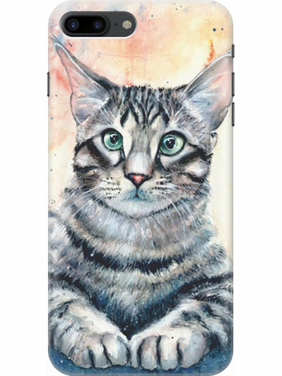 Силиконовый чехол на Apple iPhone 8 Plus / 7 Plus / Эпл Айфон 7 Плюс / 8 Плюс с рисунком "Ушастый котик"