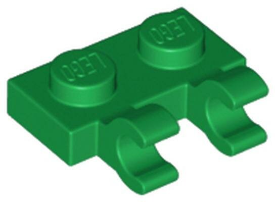 Деталь Lego 60470b Plate, Modified 1 x 2 with 2 Open O Clips (Horizontal Grip)