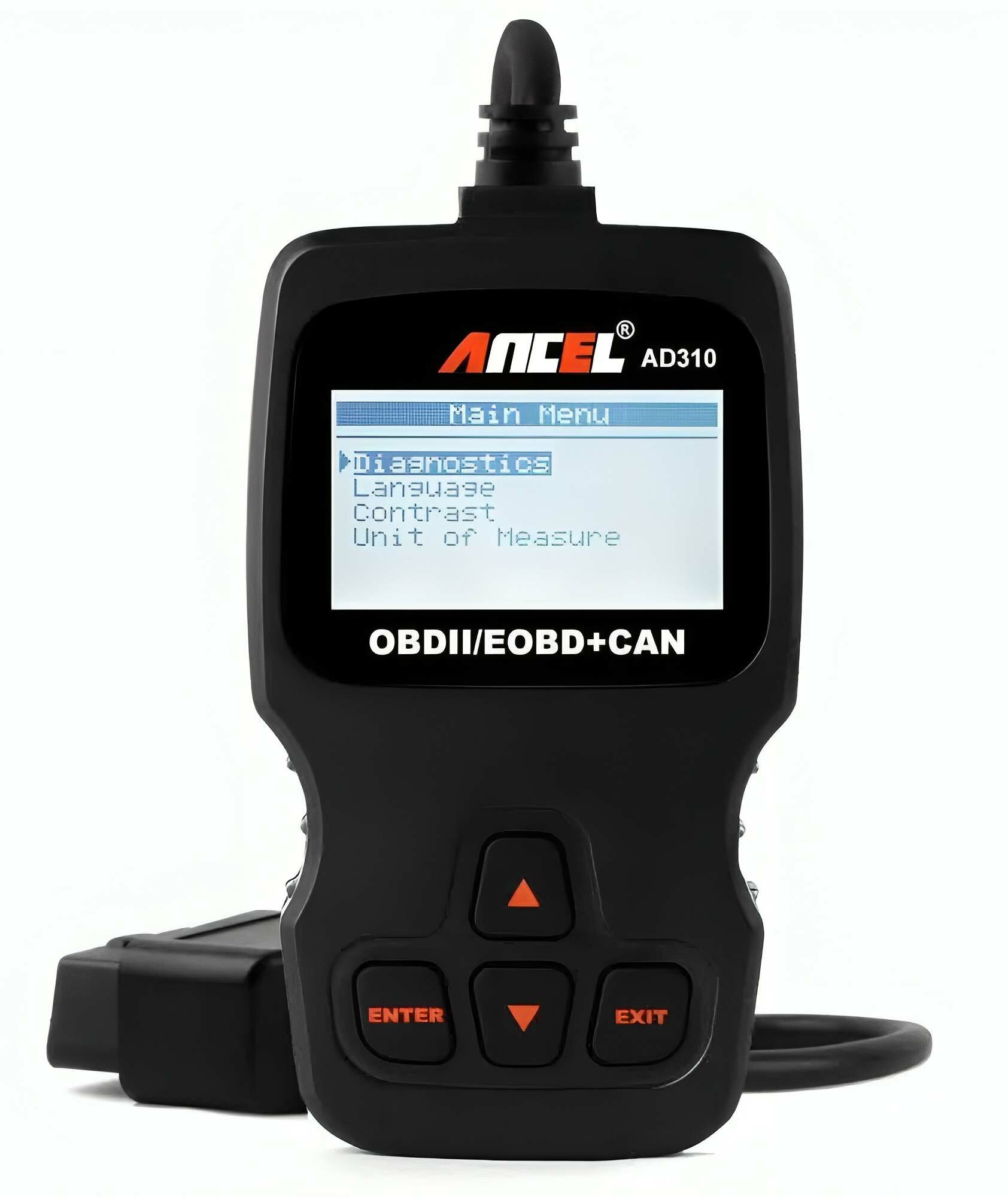 Автосканер Ancel AD310, с ЖК-дисплеем, поддержка 8 языков, USB
